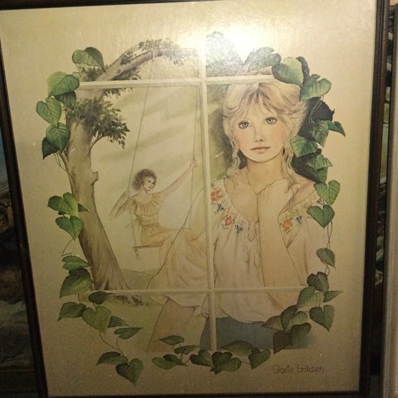 Art | Vintage Female Portrait Print By Gloria Eriksen 23 X 29 | Poshmark